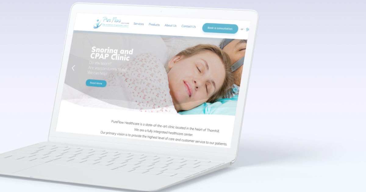 Website Design for PureFlow CPAP